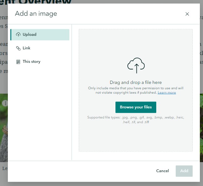 Allow various options for adding photos to BRAND N... - Esri Community